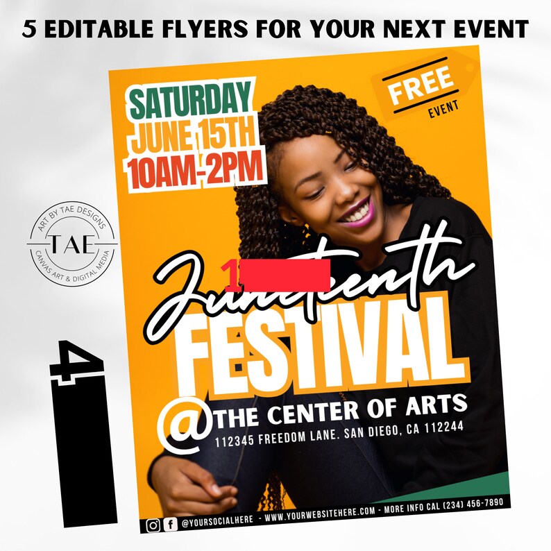 Black History Flyer Template Bundle, Community Fair, Juneteenth Flyer ...