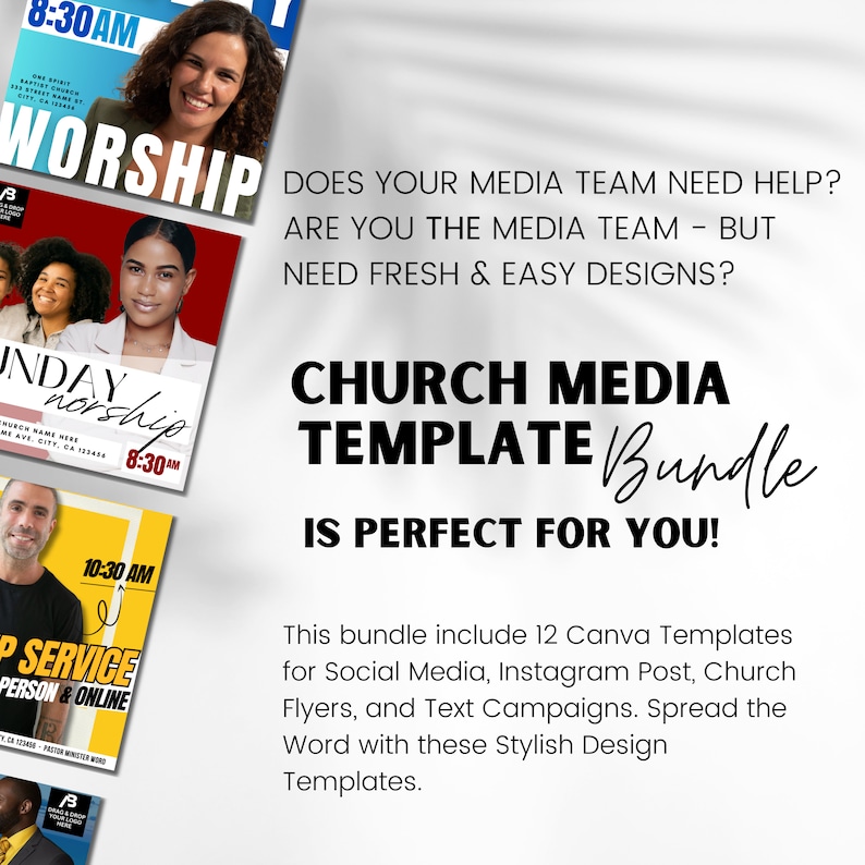 Church Flyer Bundle, Social Media Flyer Templates, Church Anniversary ...