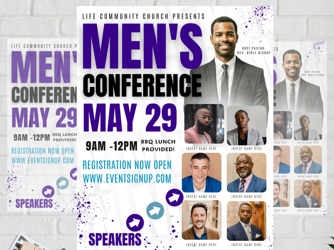 Men's Conference Flyer: Church Empowerment Template (DIY Canva ...