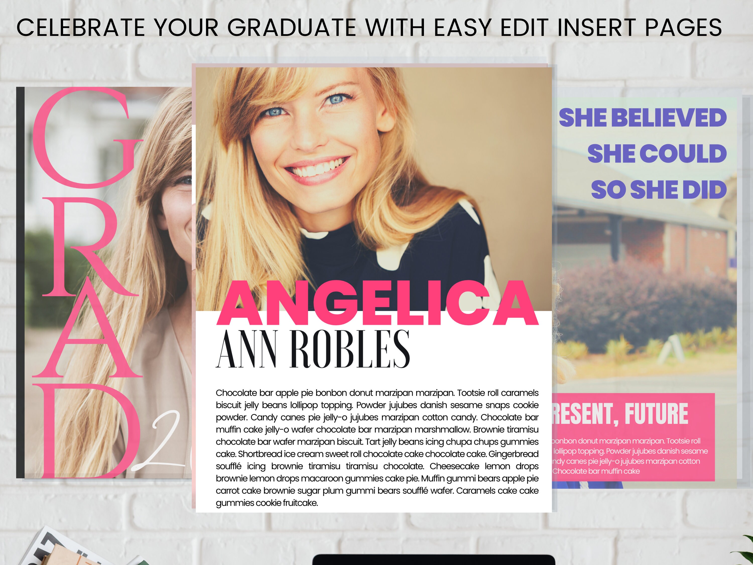 Graduation Magazine Invitation Template, Editable Graduation Digital ...