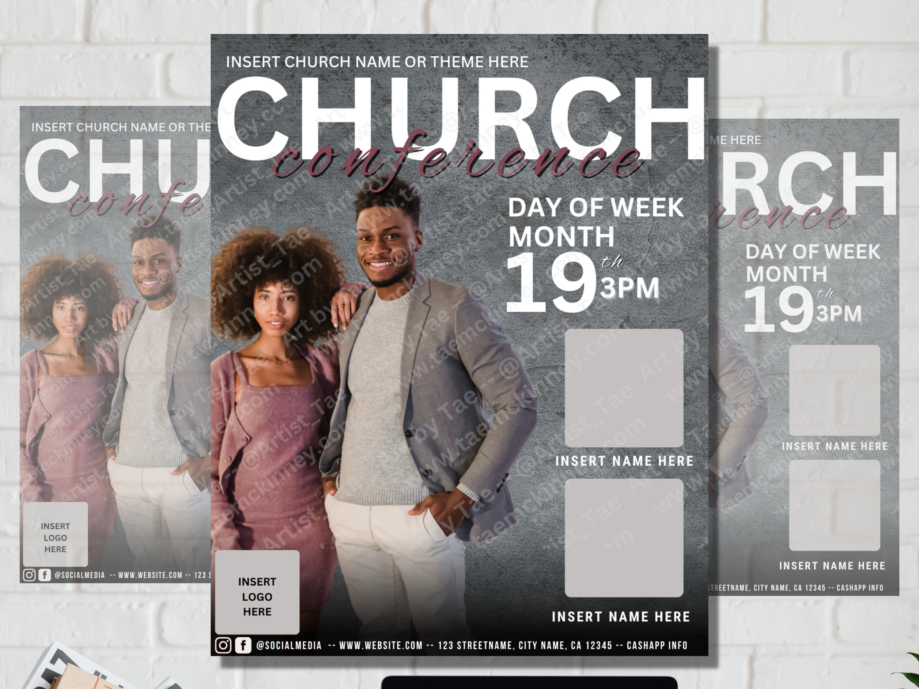 Church Flyer Template: Pastor Anniversary, Conference, Event (canva ...
