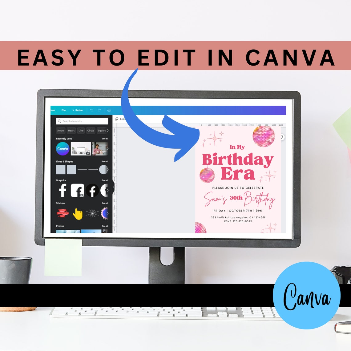 Birthday Era Invite, 30th Birthday Invitation, Retro Birthday Era, Eras ...