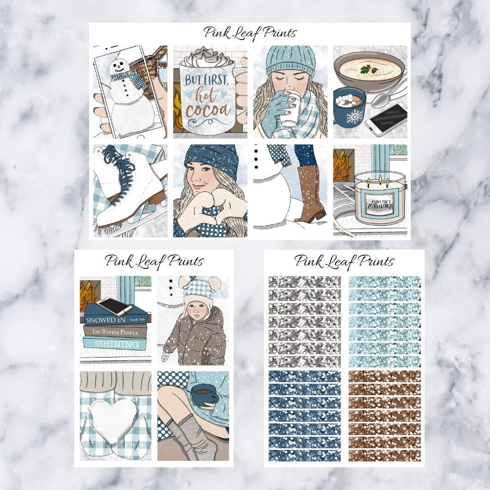 Snow Day | Printable Planner Stickers | Digitial Download - Etsy