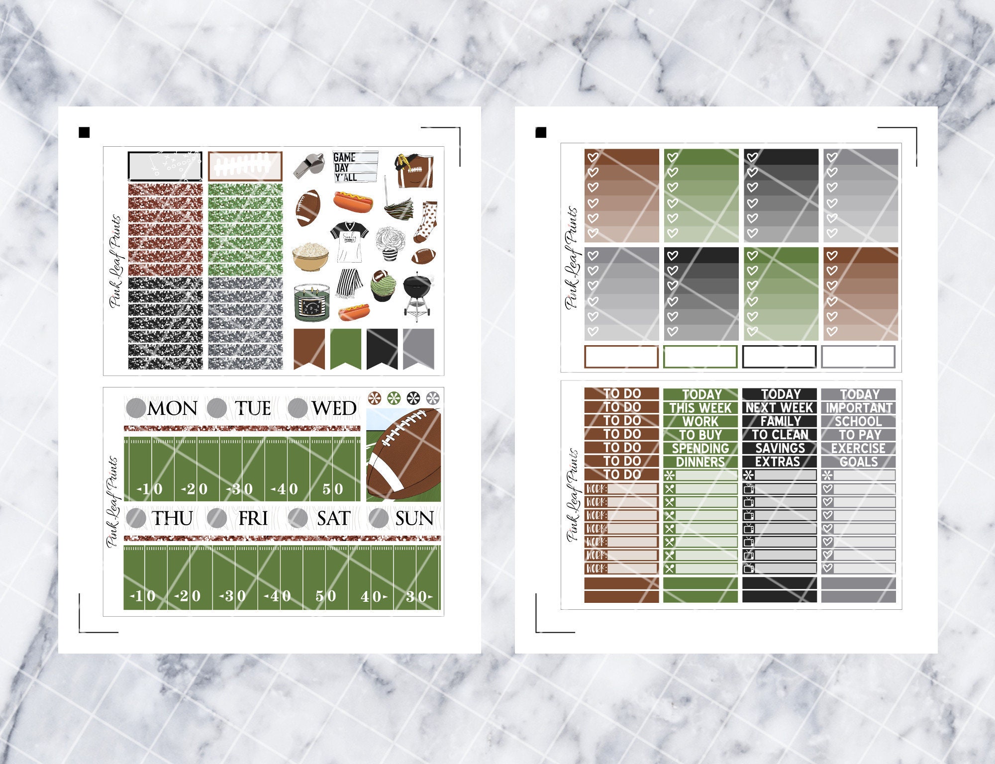 Football Season | Printable Planner Stickers | Digital Download - Etsy