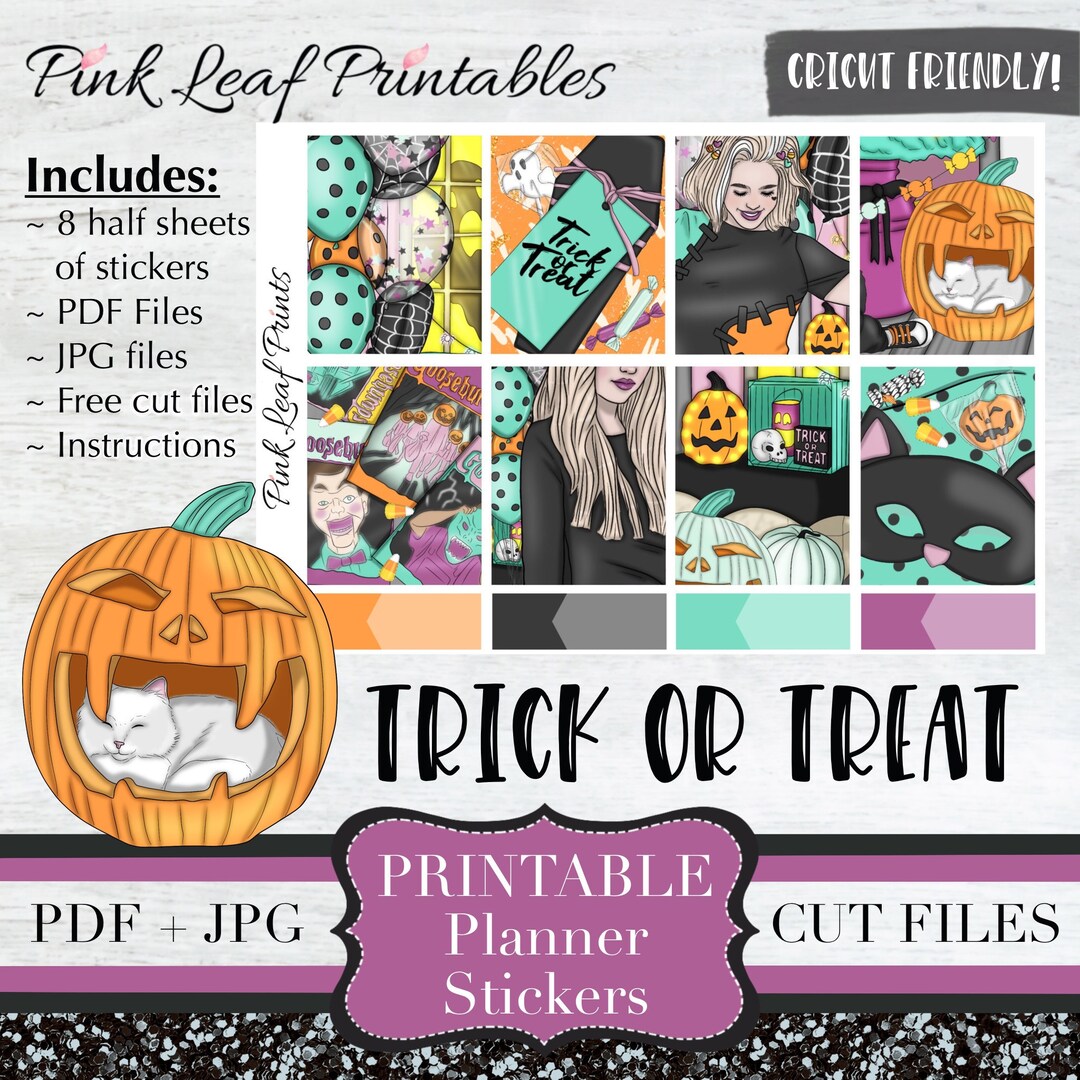 Trick or Treat | Printable Planner Stickers | Digital Download - Etsy
