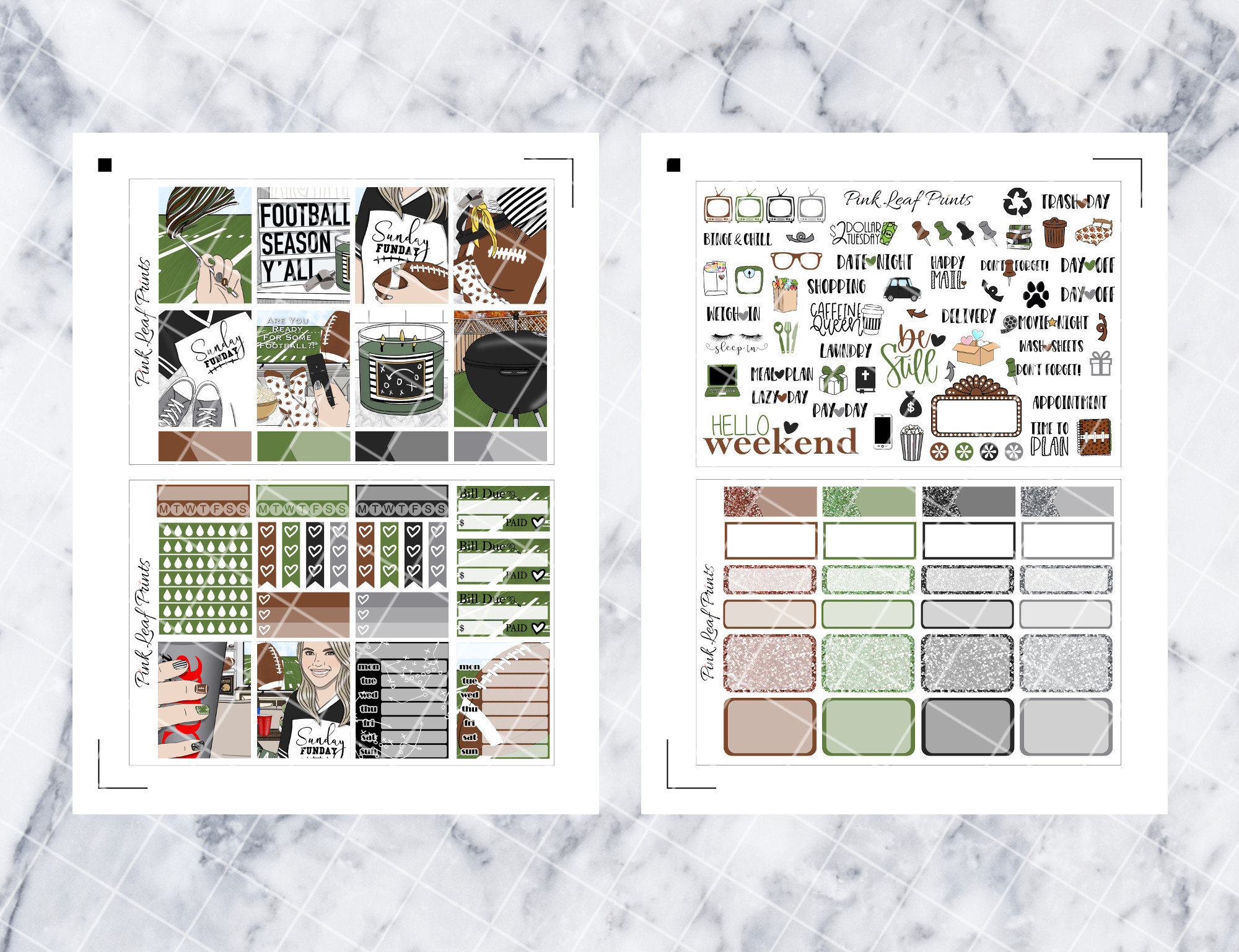 Football Season | Printable Planner Stickers | Digital Download - Etsy