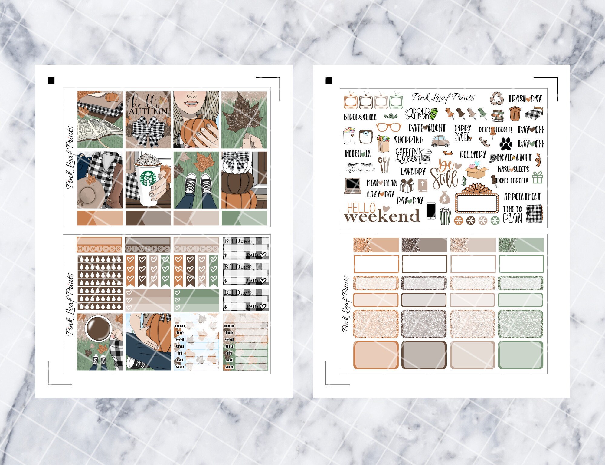 Hello Autumn Printable Planner Stickers Digital Download - Etsy