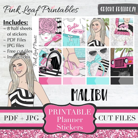 Malibu Printable Planner Stickers Digital Download | Etsy