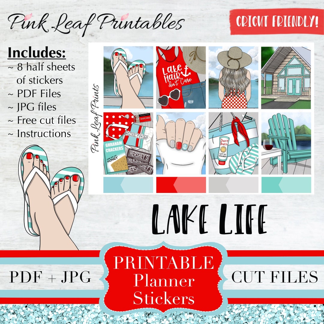 Lake Life | Printable Planner Stickers | Digitial Download - Etsy