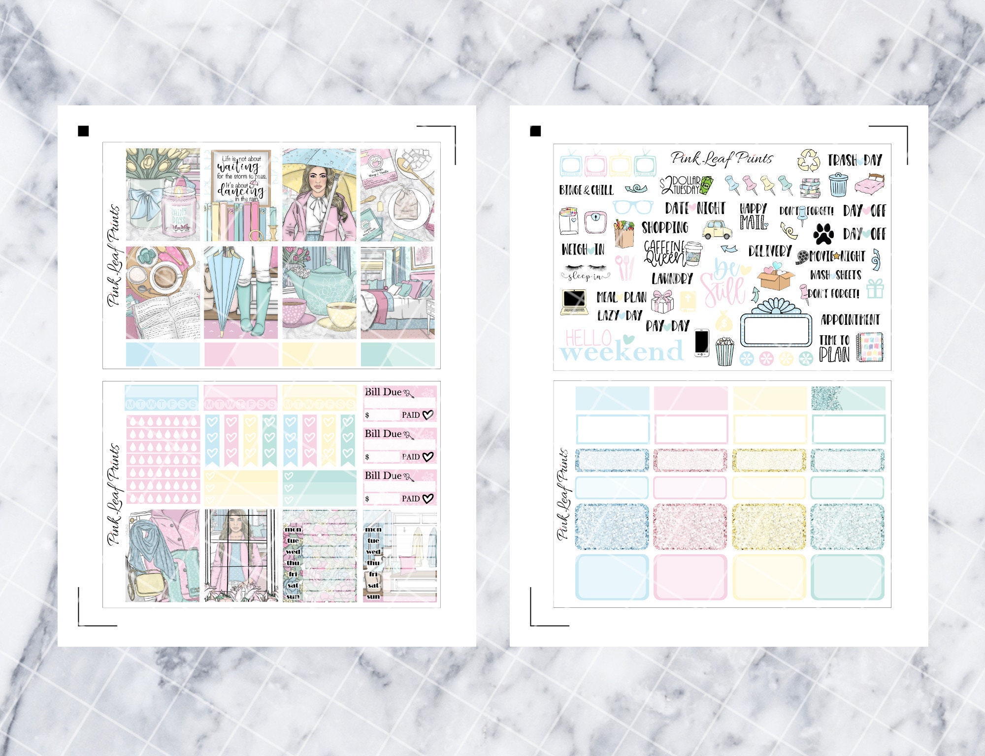 Rainy Day | Printable Planner Stickers | Digital Download - Etsy