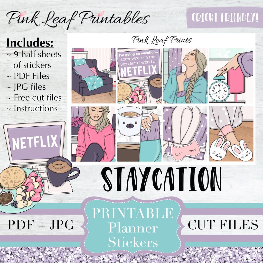 Staycation | Printable Planner Stickers | Digitial Download - Etsy