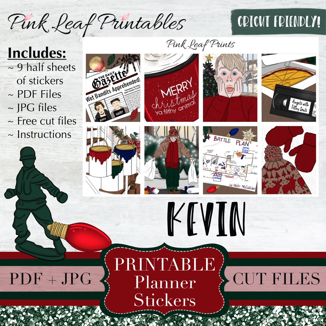 KEVIN | Printable Planner Stickers | Digitial Download - Etsy