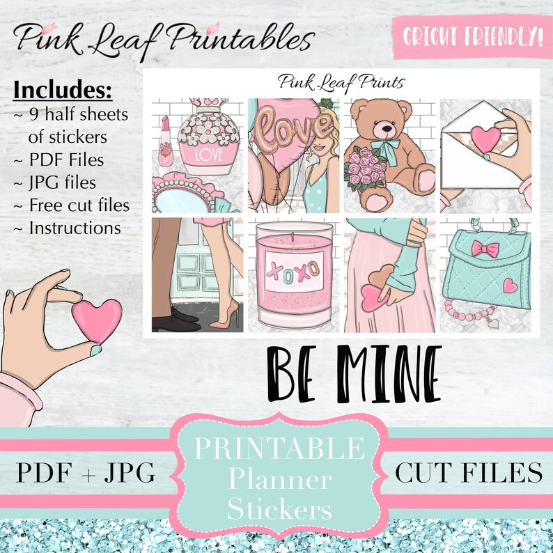 Be Mine Printable Planner Stickers Digitial Download - Etsy