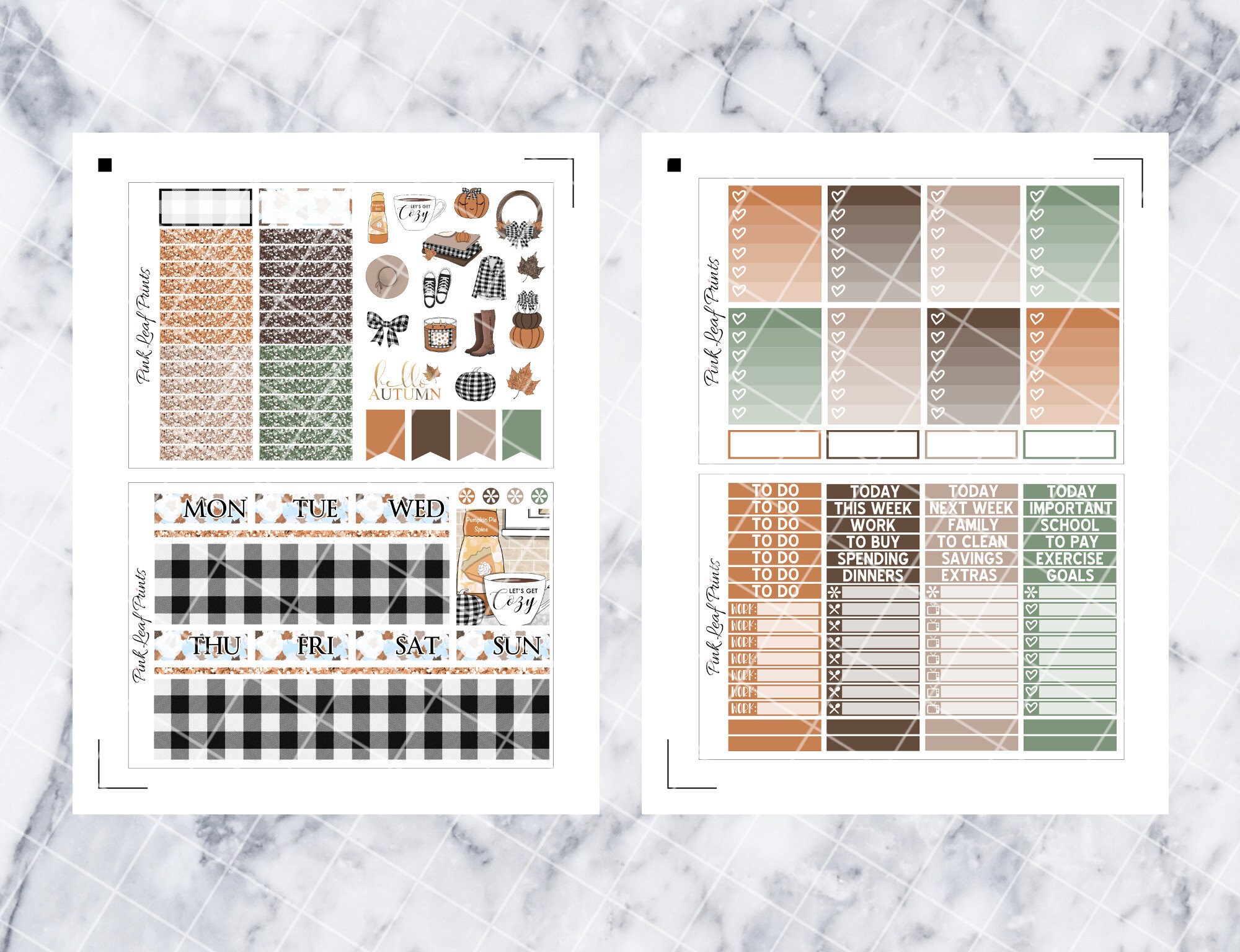 Hello Autumn Printable Planner Stickers Digital Download - Etsy