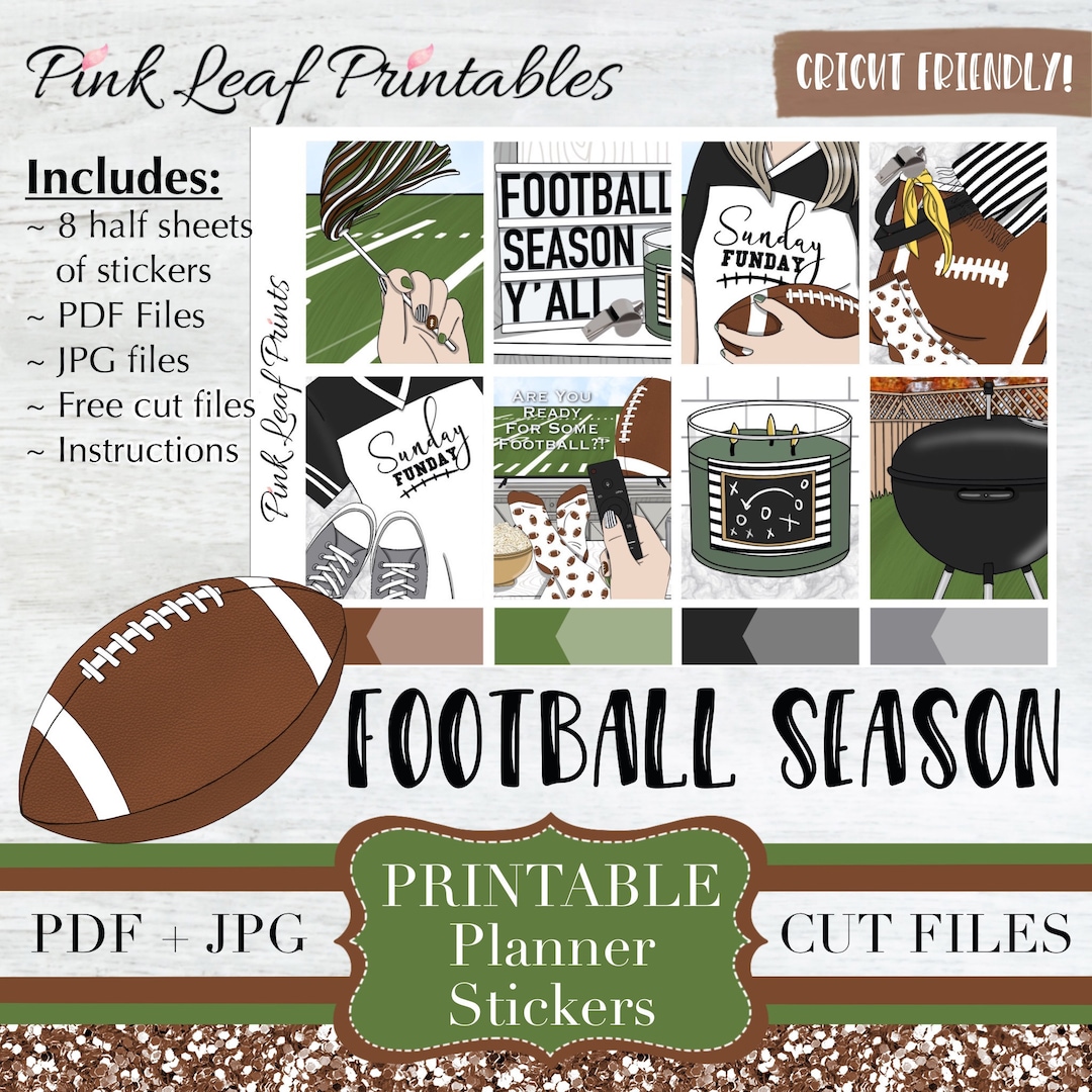 Football Season | Printable Planner Stickers | Digital Download - Etsy