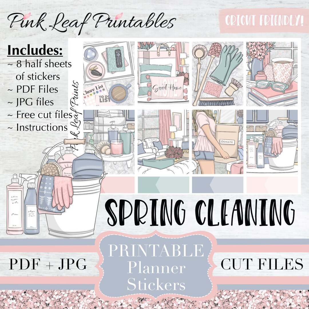 Spring Cleaning | Printable Planner Stickers | Digital Download - Etsy
