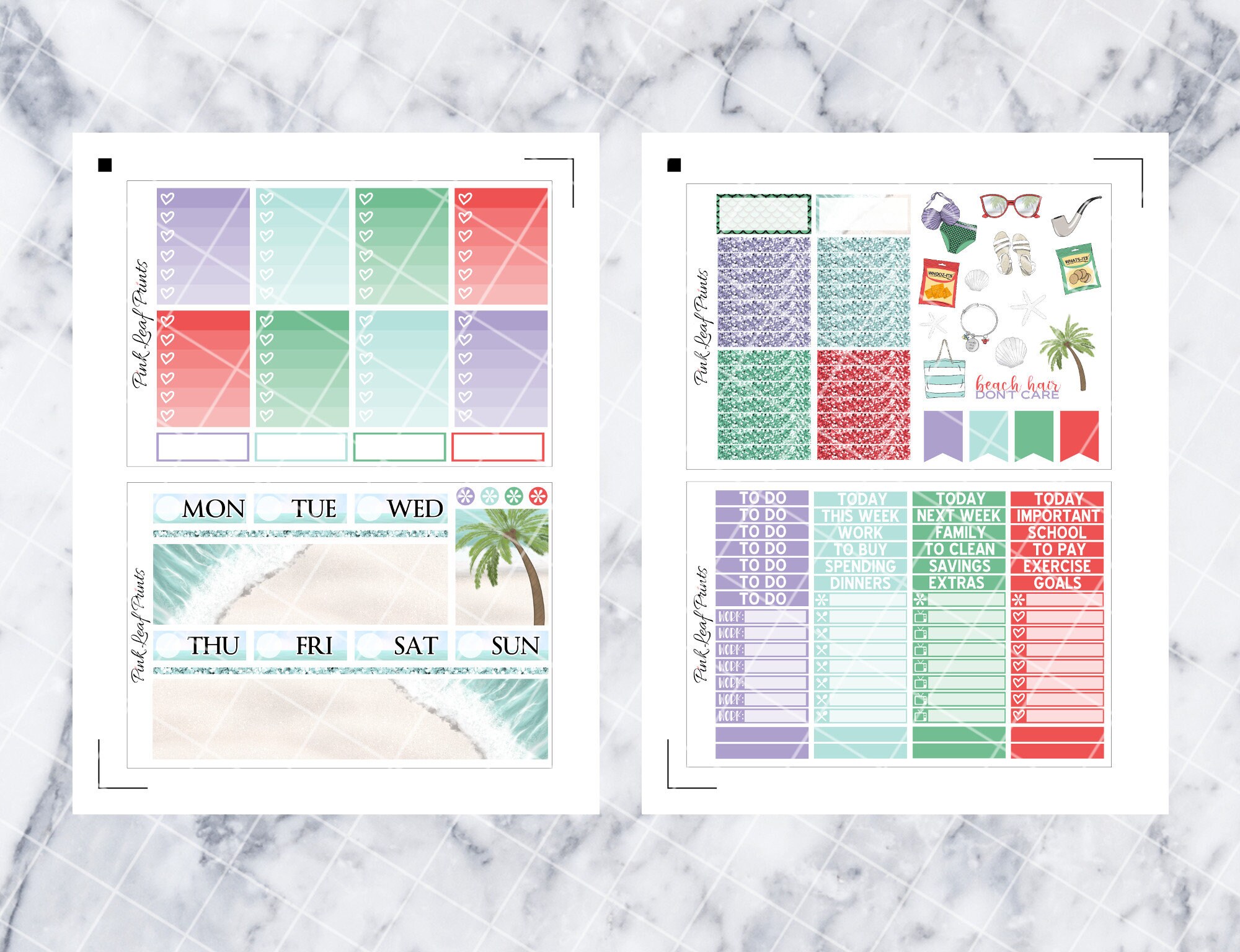 Beach Bum | Printable Planner Stickers | Digital Download - Etsy