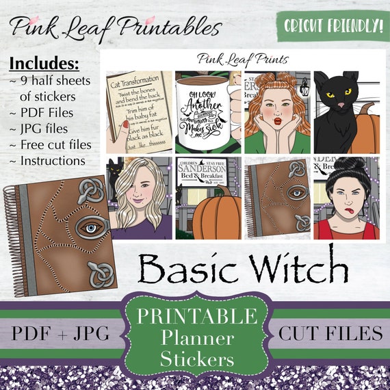 Basic Witch Printable Planner Stickers Digitial Download | Etsy