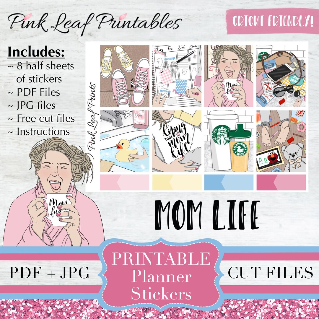 Mom Life | Printable Planner Stickers | Digital Download - Etsy
