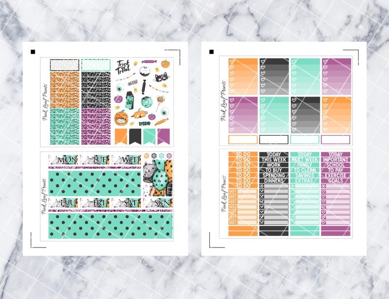 Trick or Treat Printable Planner Stickers Digital Download - Etsy