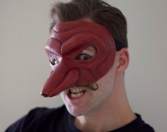 Dottore High Quality Handmade Leather Commedia Dell'arte Mask - Etsy