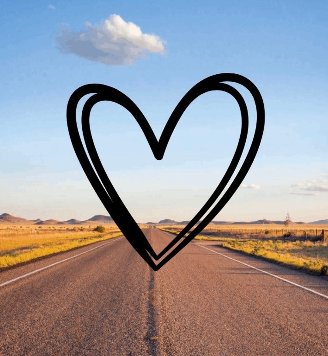 Heart Decal Double Hearts Decal Heart Car Decal Girly Car - Etsy