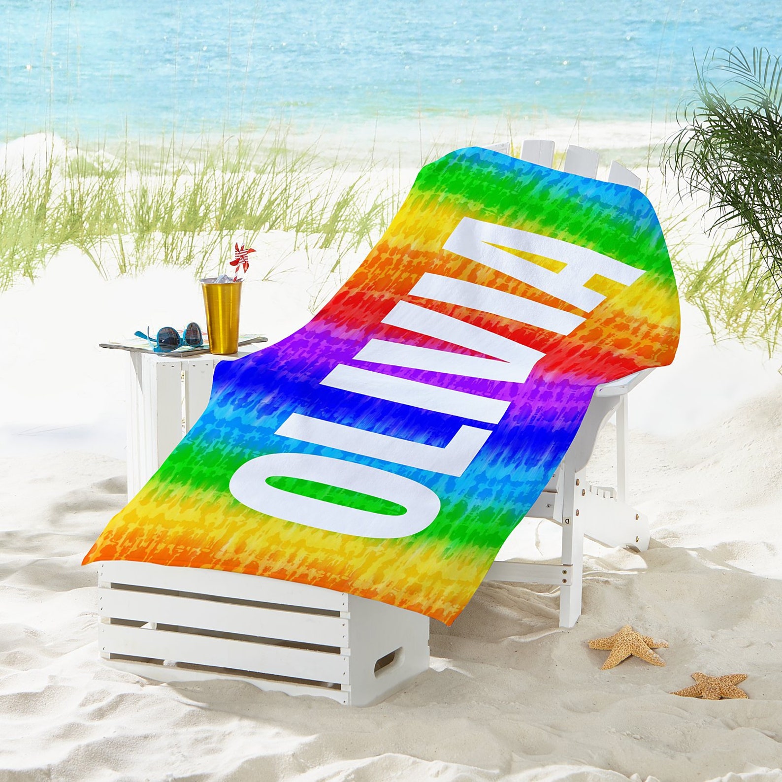 New Colorful Tie Dye Beach Towel Custom Pool Towel Beach Towel Etsy