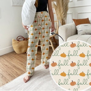 Boho Pumpkin Pajama Pants: Personalized Fall Loungewear - Etsy