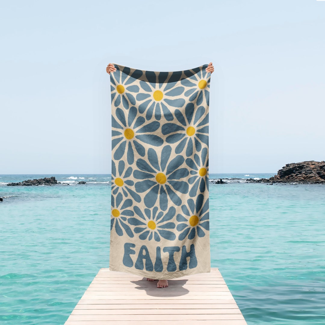 Personalized Retro Beach Towel With Name – Custom Patterned Summer Gift ...