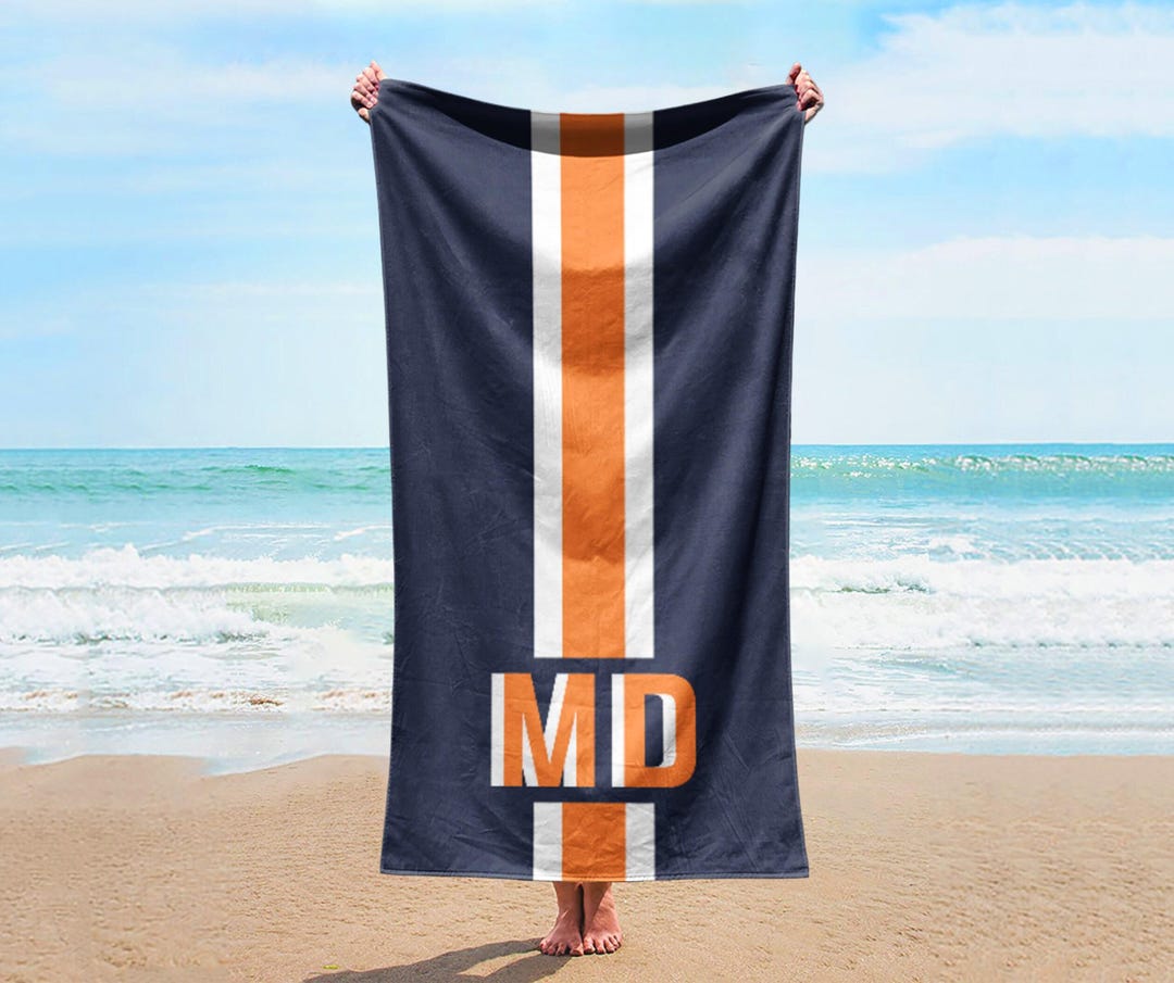 Personalized Stripe Beach Towel: Custom Name Bath & Pool Towel - Etsy UK