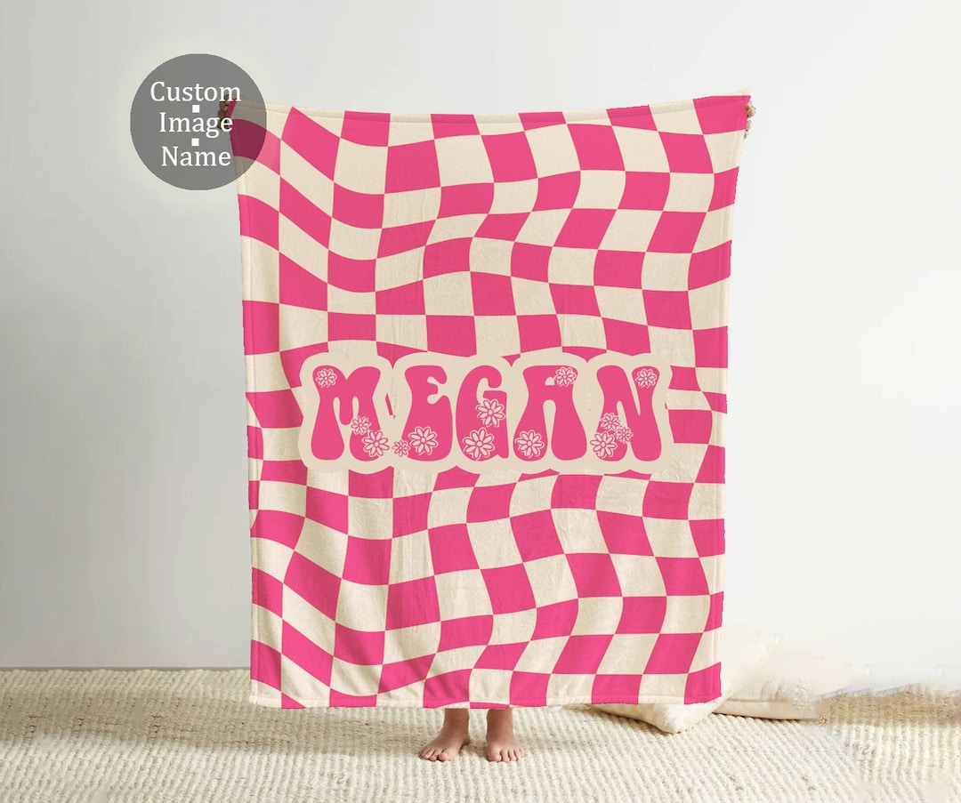 Personalized Checker Blanket, Vintage Rustic Style, Custom Name Gift - Etsy