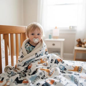 Personalized Kids Construction Blanket – Custom Name Embroidered, Minky ...