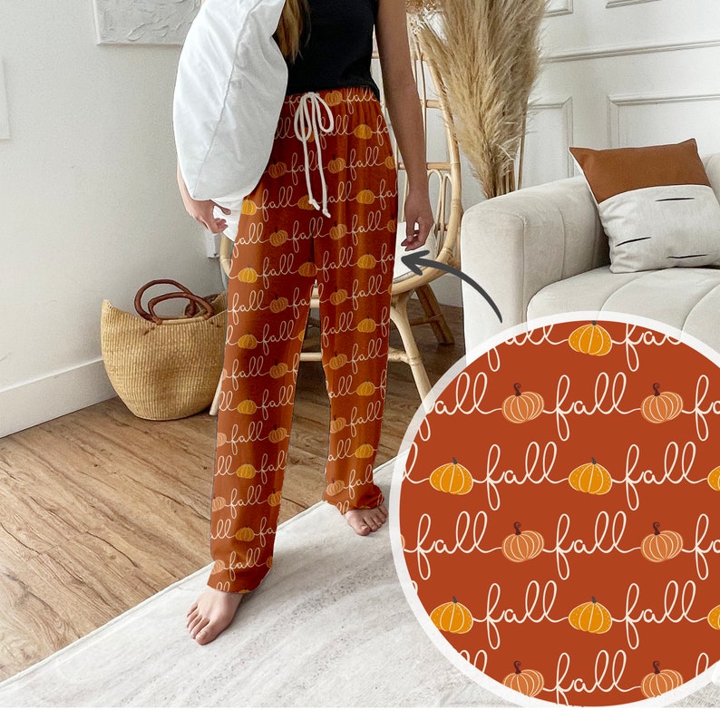 Boho Pumpkin Pajama Pants: Personalized Fall Loungewear - Etsy