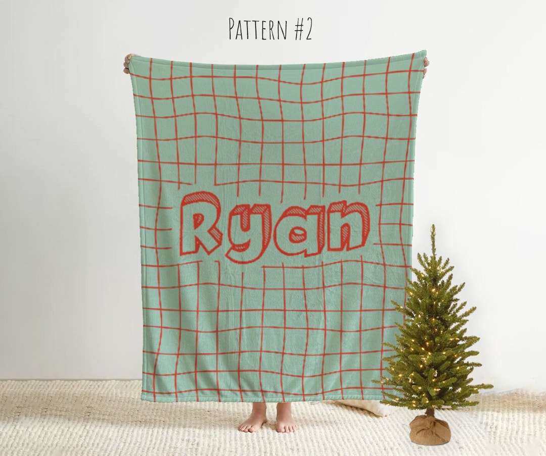 Personalized Christmas Red and Green CHECKER Pattern in Vintage Rustic ...