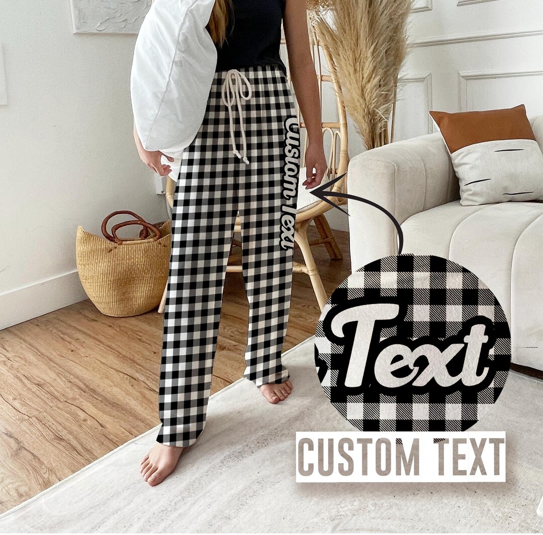 Christmas Plaid Red Green Checker Pajama Personalized Pajama Pants ...