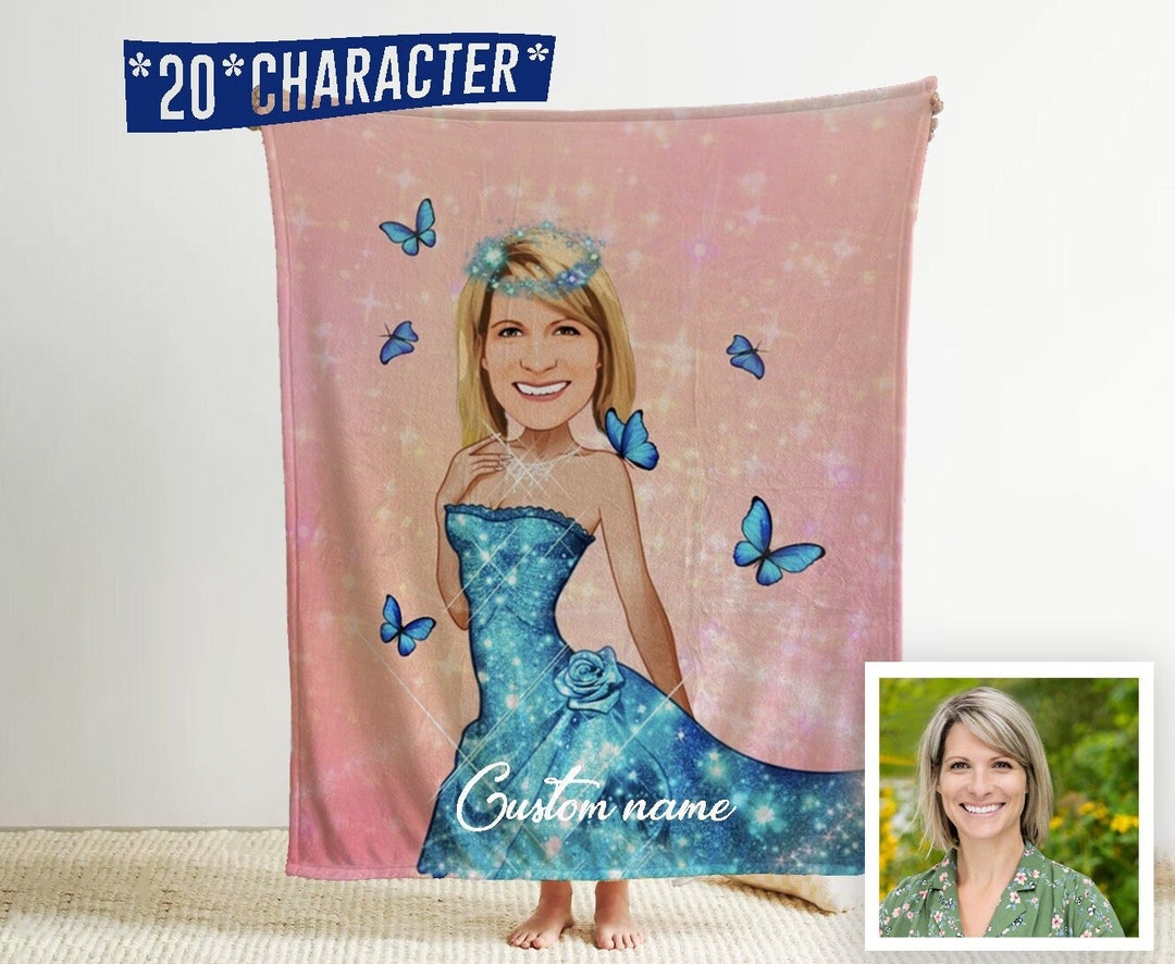 Kids Girl Design Blanket, Personalized Kids Blanket, Custom Blanket for ...