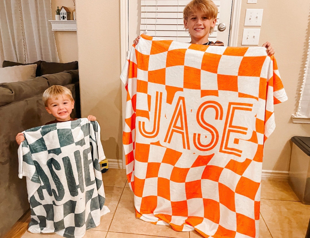 Personalized Checker Design Blanket – Custom Minky or Sherpa - Etsy