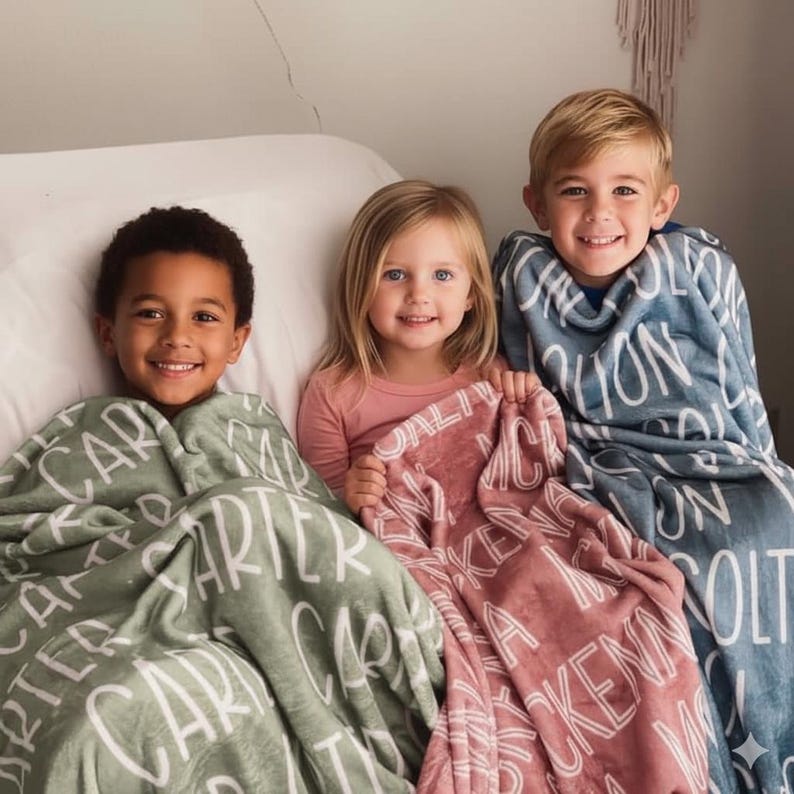 Personalized Kids Name Blanket: Custom Minky or Sherpa Fleece - Etsy