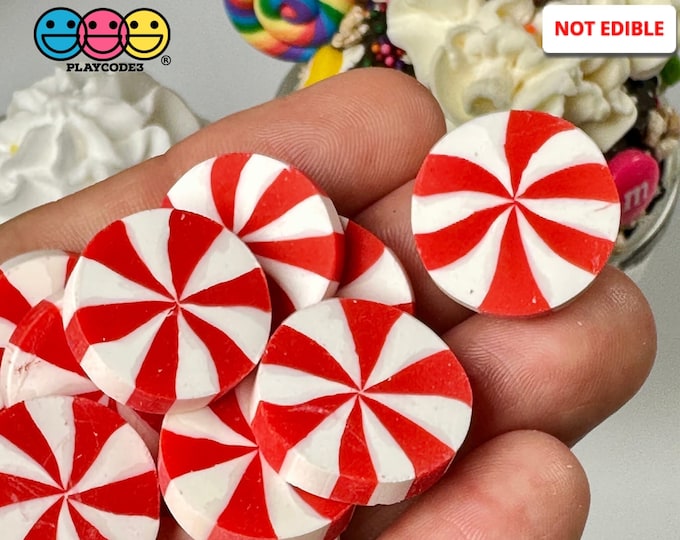 10grams 15pcs Peppermint Swirl Fake Candy Polymer Clay Fimo - Etsy