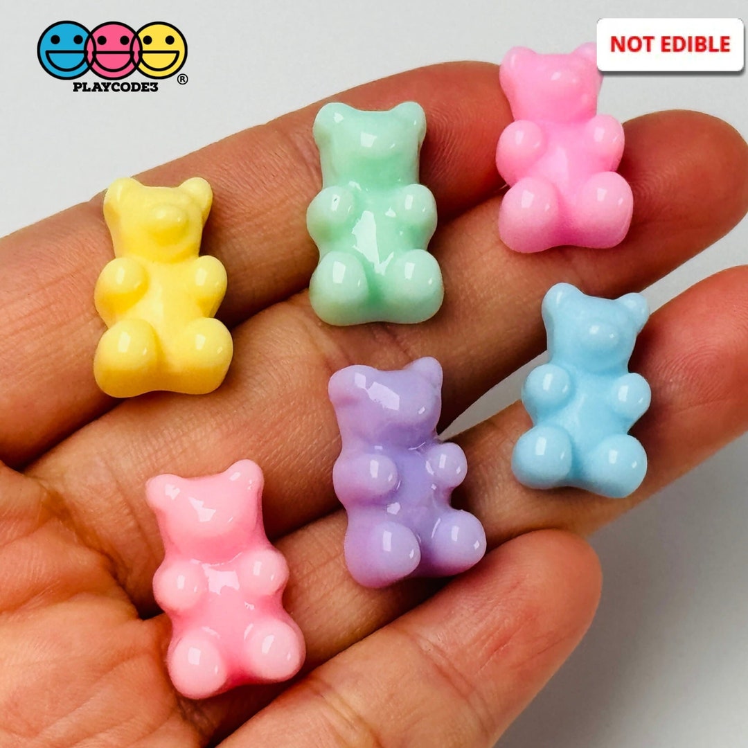 10/12pcs Fake Gummy Bear Solid Color Flat Back Charms Slime Supplies ...