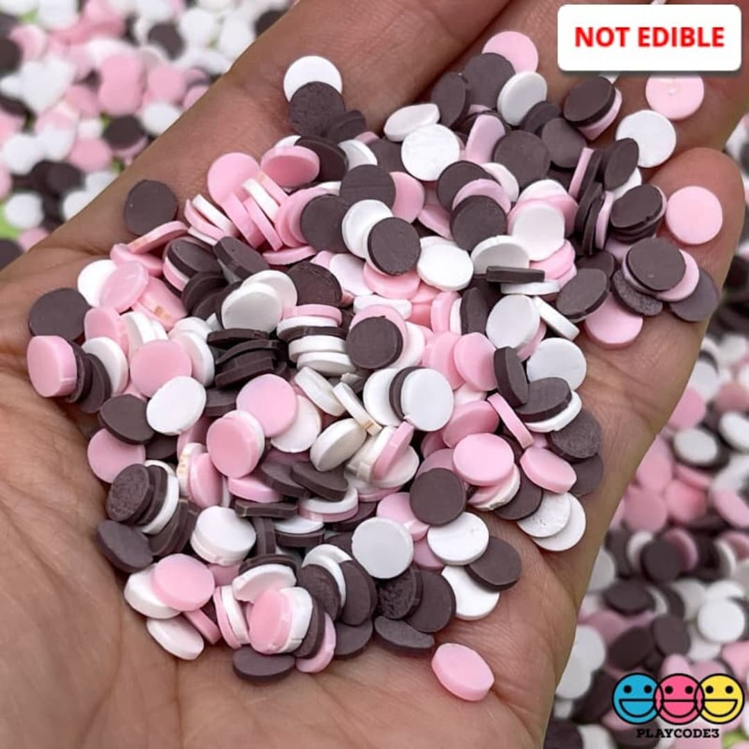 10grams 5mm Neapolitan Ice Cream Mix Confetti Round Disc Polymer Clay ...
