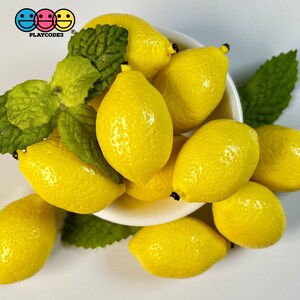 5pcs Lemons Whole Mini Imitation Fake Food Life Like Plastic Small ...