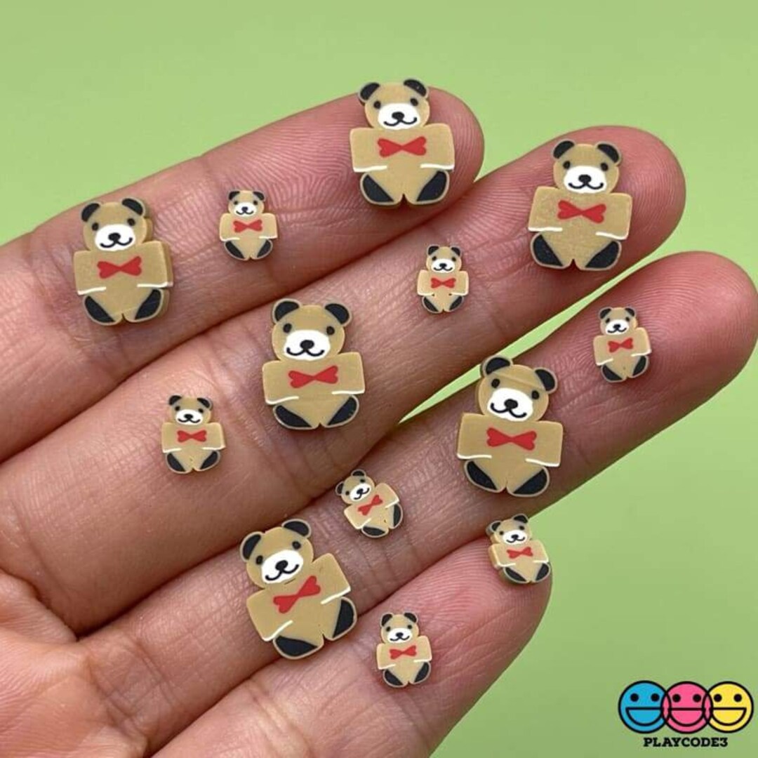 20grams Teddy Bear Red Bowtie Fake Sprinkles Fimo Valentines Decoden ...