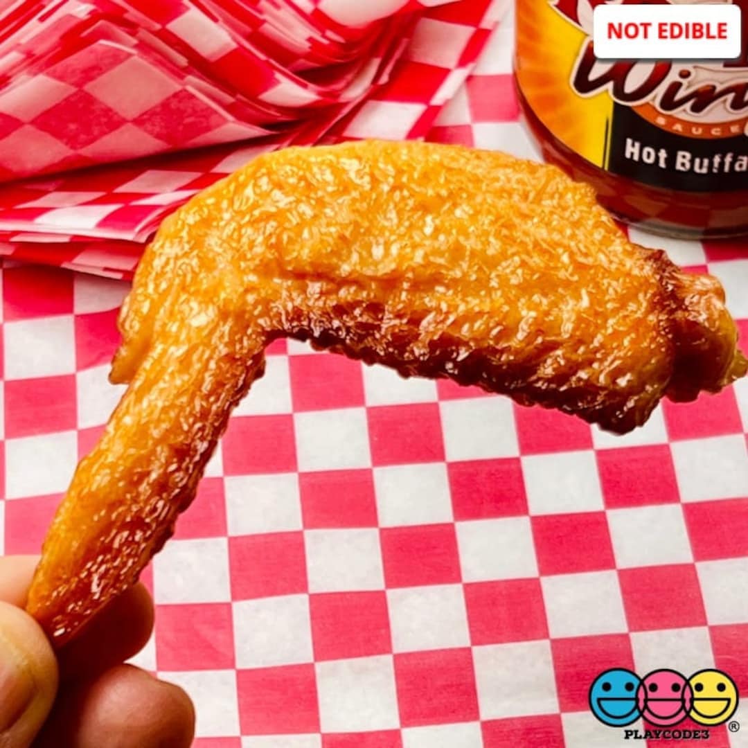 3pcs Fried Chicken Wings Fake Food NOT a Toy Realistic Imitation Life ...