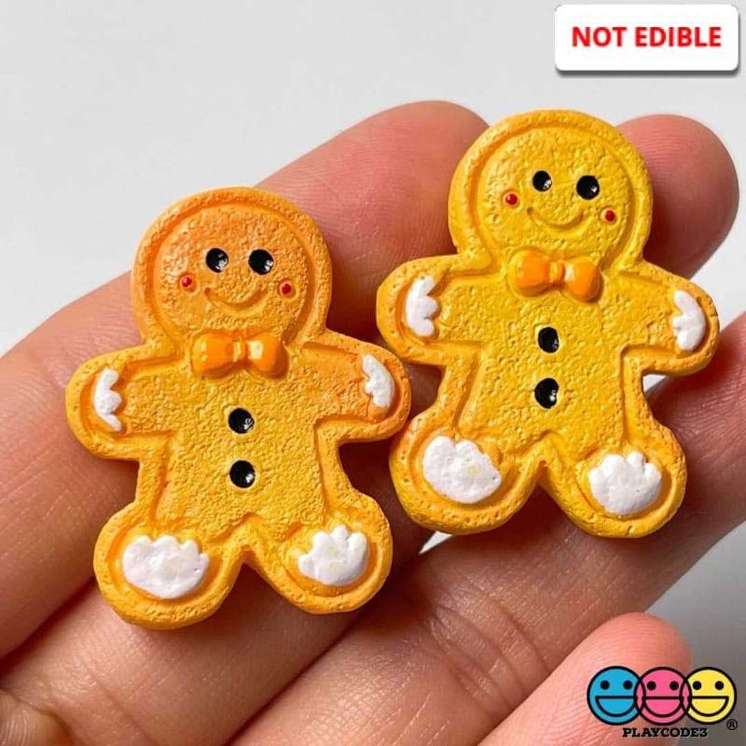 10pcs Gingerbread Man Fake Cookie Charm Christmas Cookies Slime ...