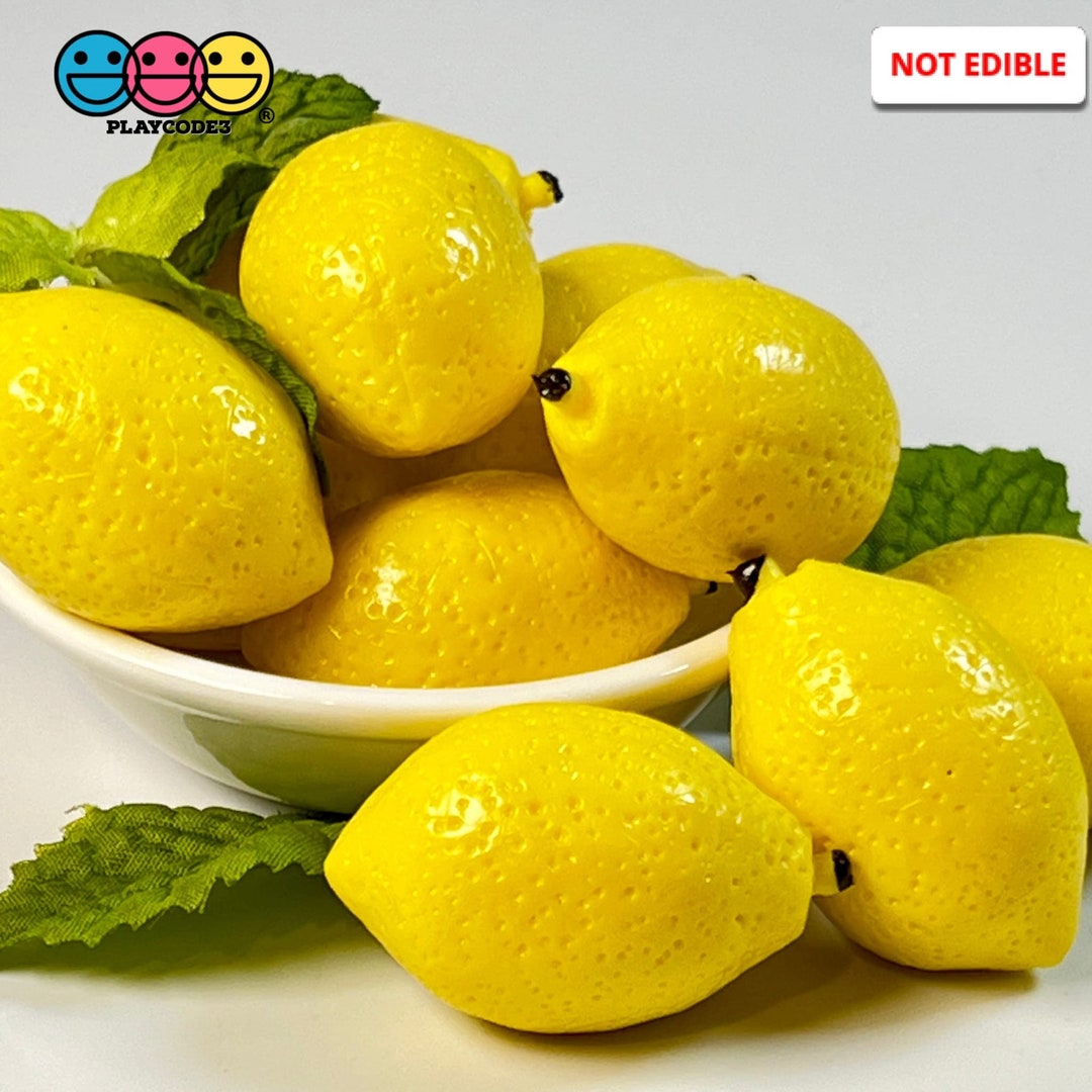 5pcs Lemons Whole Mini Imitation Fake Food Life Like Plastic Small ...