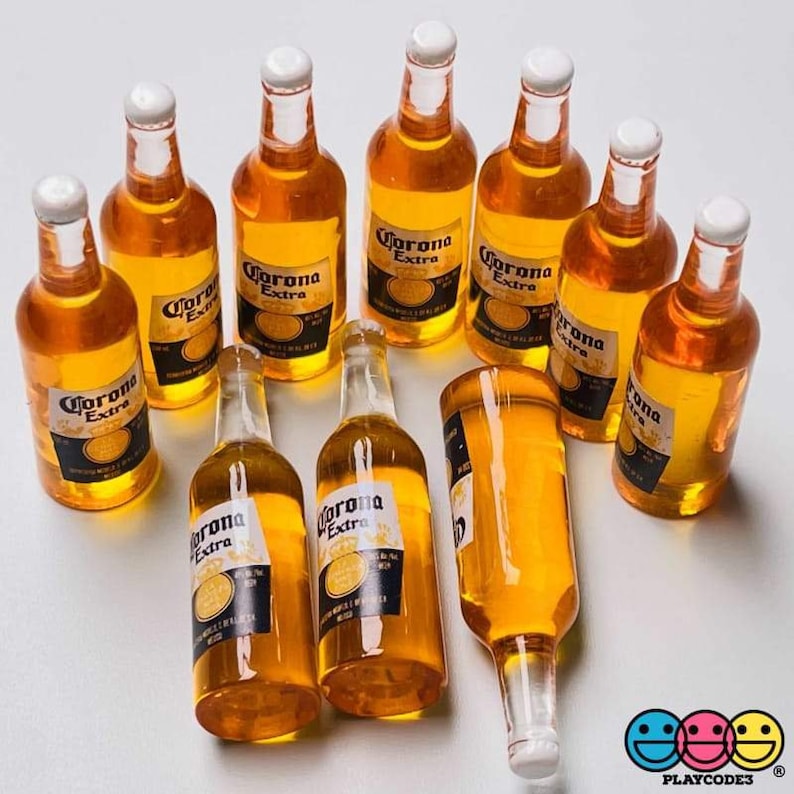 10pcs Fake Beer Bottle Charm Mini Realistic Charms Beers Miniature ...