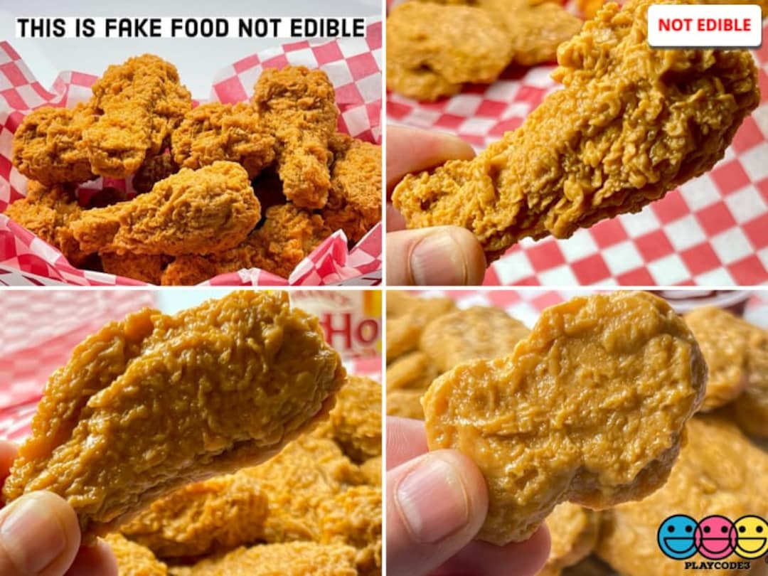 4/3pcs Fried Chicken Legs Wings Nuggets Fake Food Realistic Imitation ...