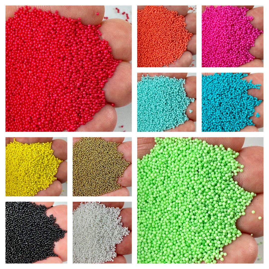 1mm Nonpareil Microbead Glass Beads Fake Bake Food 10 Colors Decoden ...