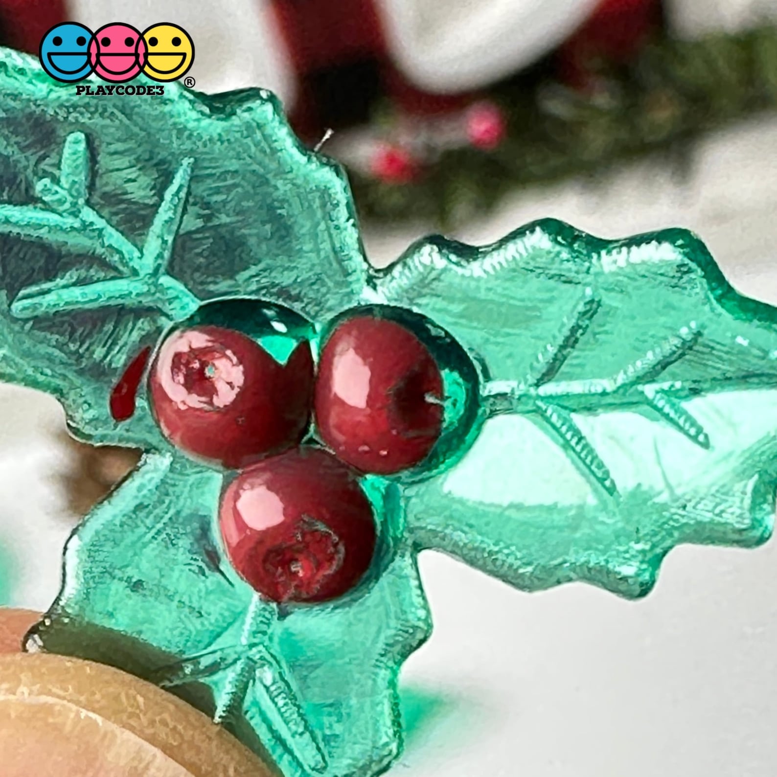 10pcs Mistletoe Mini Transparent Charm Christmas Resin Holiday Home ...